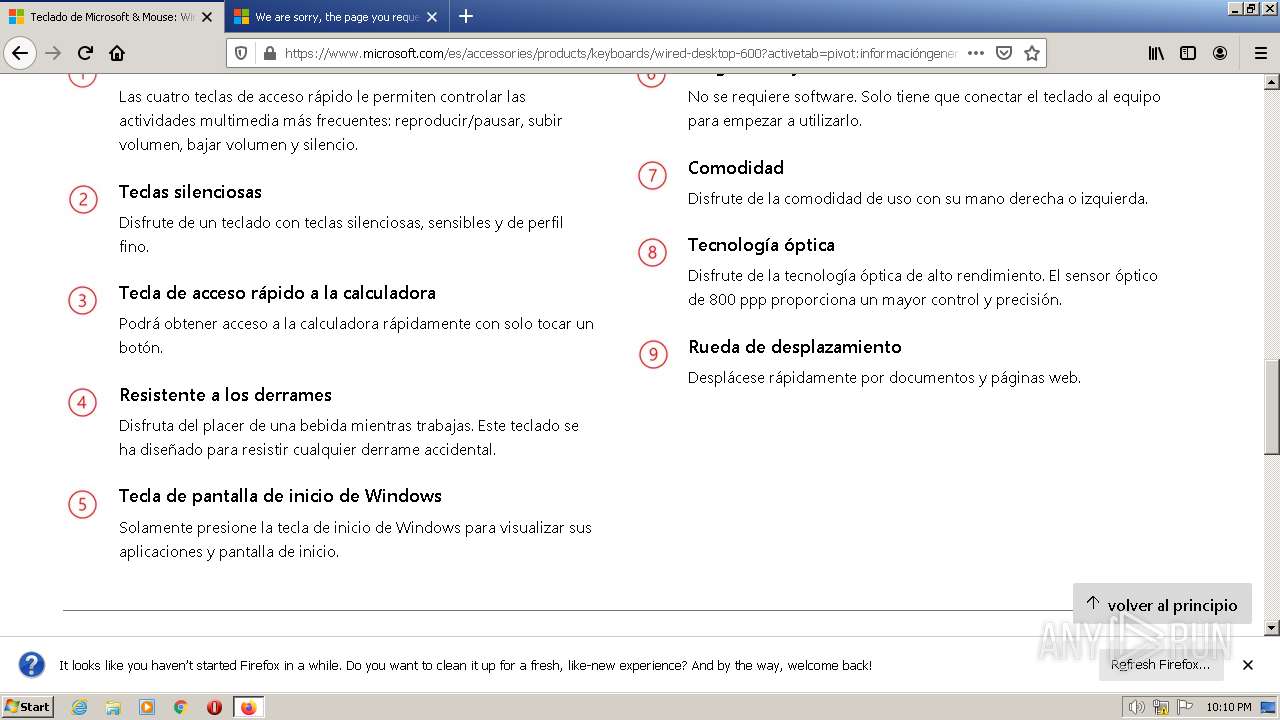 Malware analysis https://www.microsoft.com/es/accessories/products ...